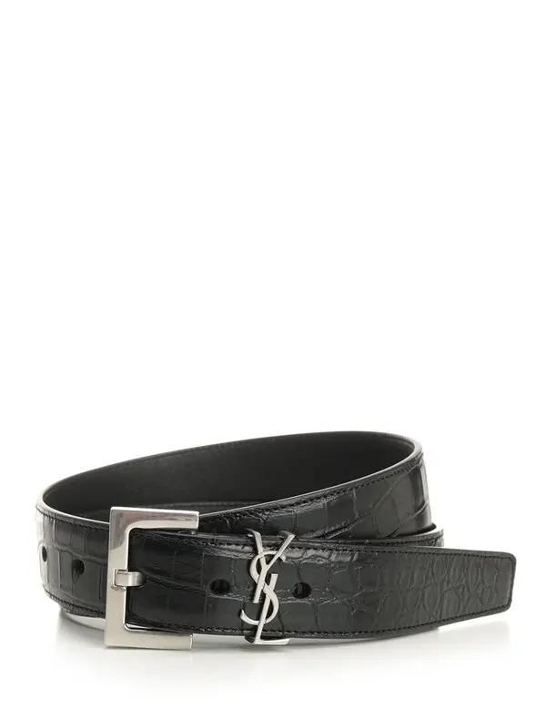 Saint Laurent Cassandre Belt - Black