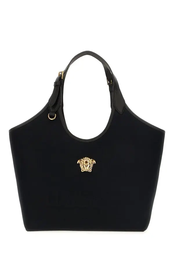 Versace Shopper Bag With Gold Tone Medusa