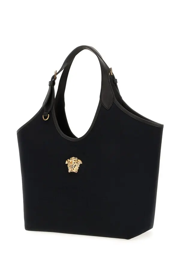 Versace Shopper Bag With Gold Tone Medusa