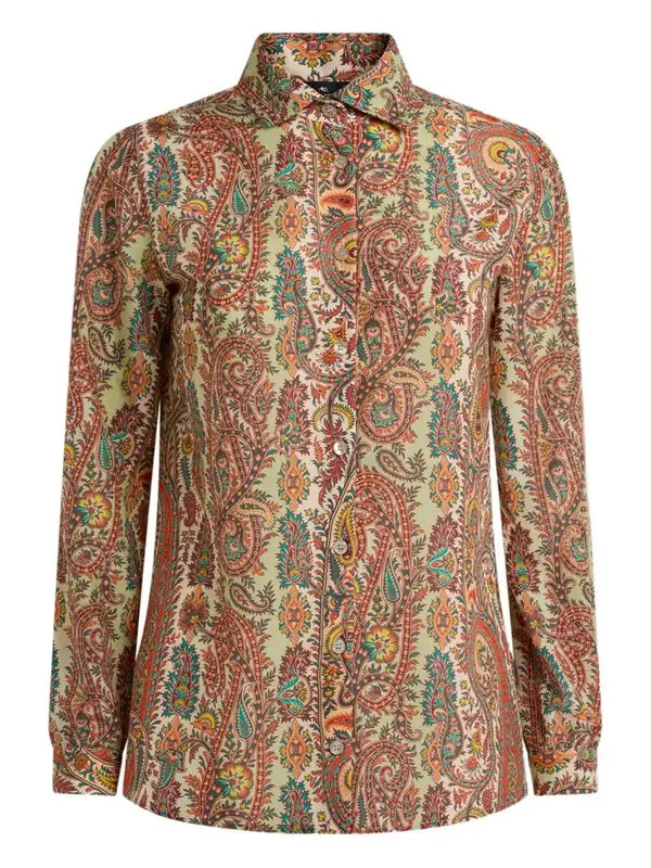 Etro Paisley Print Silk Blend Shirt - Multicolor