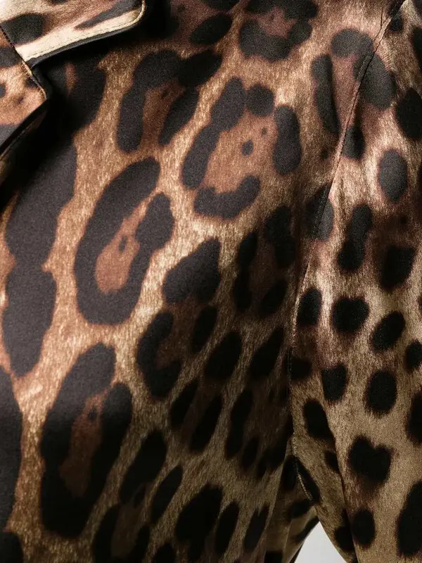 Dolce & Gabbana Leopard Print Silk Shirt With Belt