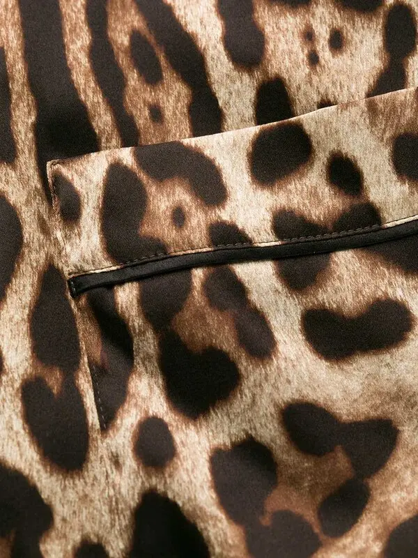 Dolce & Gabbana Leopard Print Silk Shirt With Belt