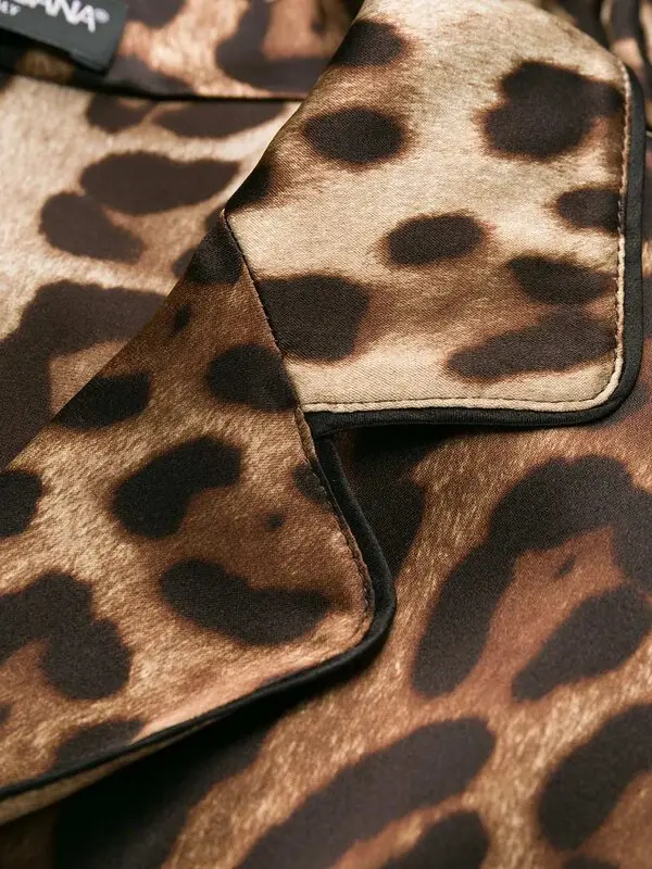 Dolce & Gabbana Leopard Print Silk Shirt With Belt
