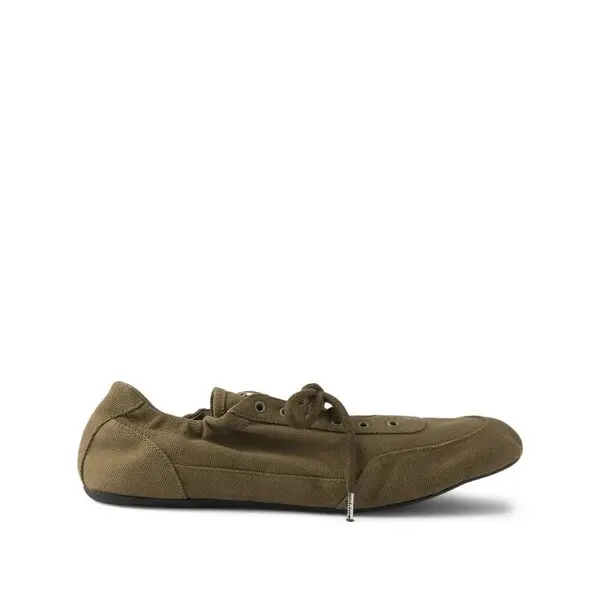 Prada Canvas Lace-up Sneakers - Brown