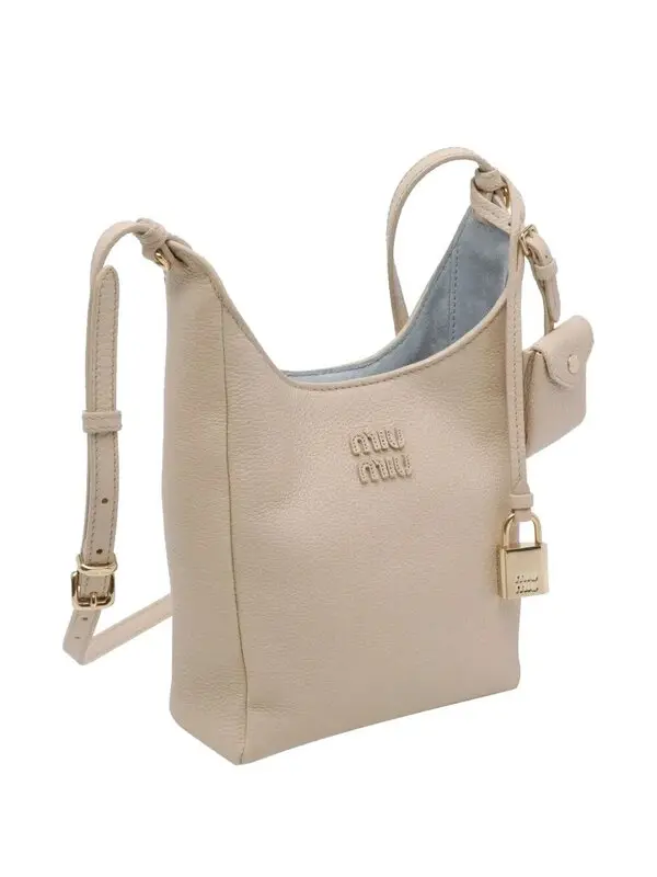 Miu Miu Calf Leather Bucket Bag With Adjustable Shoulder Strap