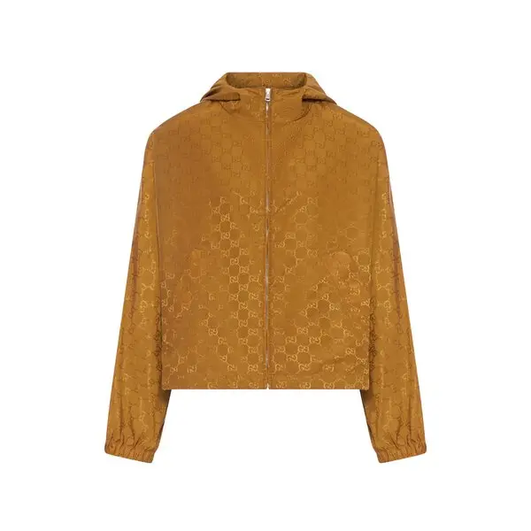 Gucci Gg Motif Hooded Bomber Jacket