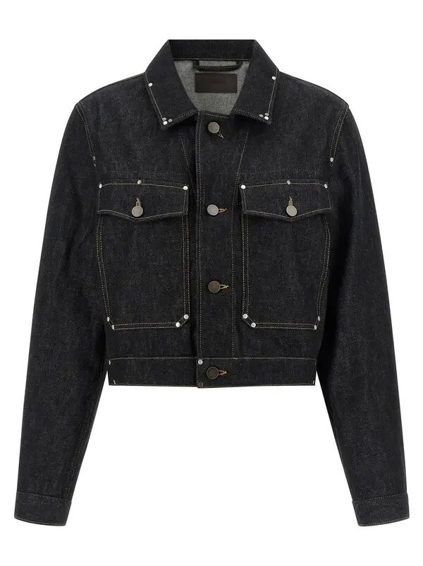 LEMAIRE Lemiare Denim Blouson With Rivets And Contrast Stitching