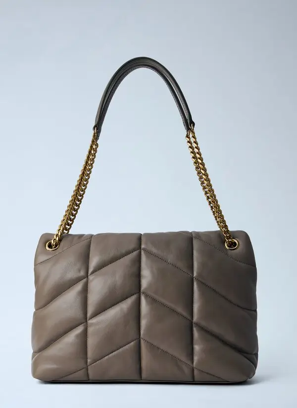 Saint Laurent Puffer Medium Shoulder Bag - Brown