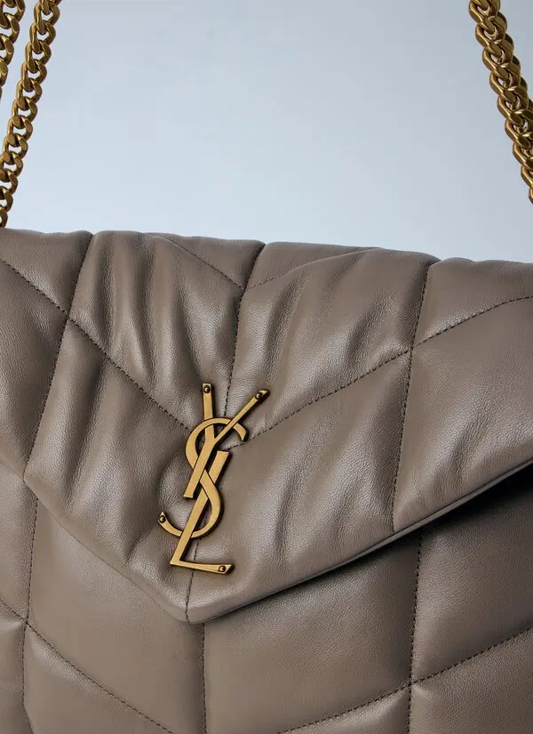 Saint Laurent Puffer Medium Shoulder Bag - Brown