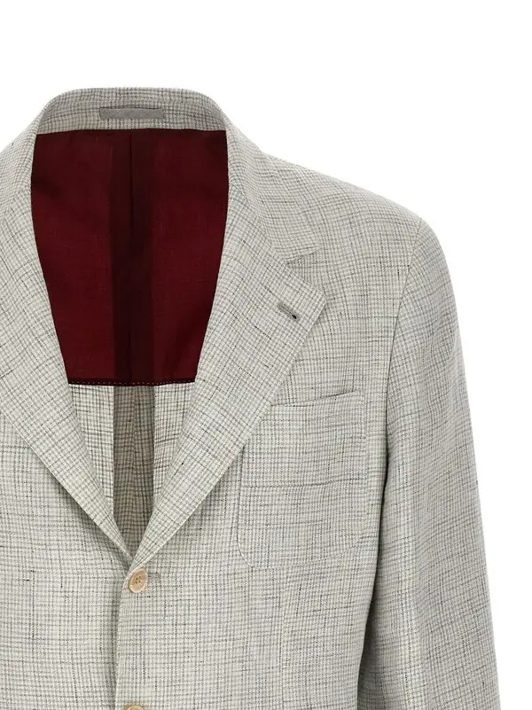 Brunello Cucinelli Linen Operated Blazer - Cream