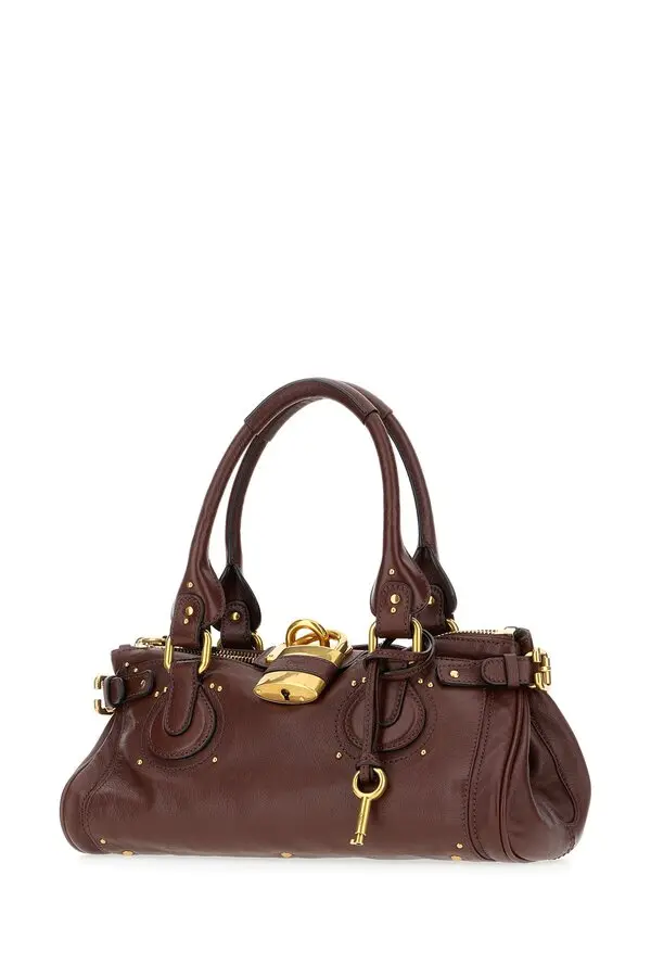 Chloé Leather Shopper Bag With Gold Tone Lock Detail - Multicolor