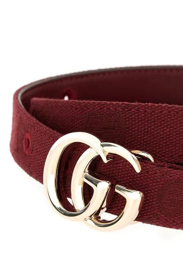 Gucci Leather Belt With Logo Buckle - Multicolor
