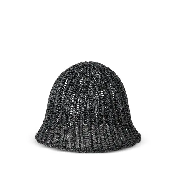 Brunello Cucinelli Techno Raffia Bucket Hat - Black