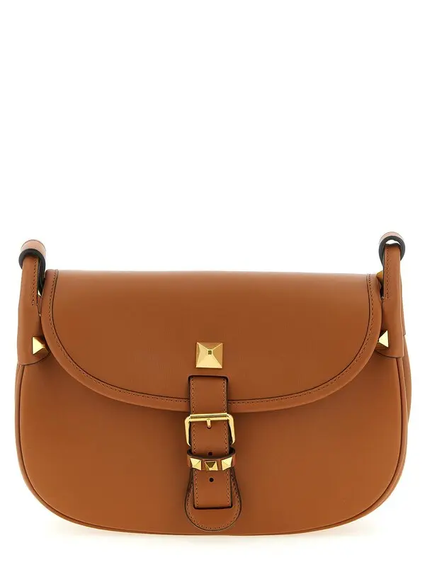 Valentino Garavani Flaneuse Medium Leather Shoulder Bag - Brown