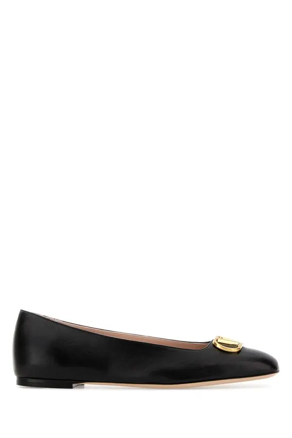 Valentino Garavani Leather Vlogo Signature Ballerinas - Black