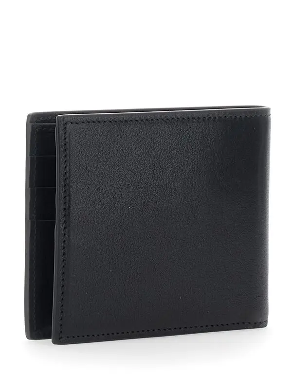 Dolce & Gabbana Bi-fold Wallet With Logo Plate In Leather For