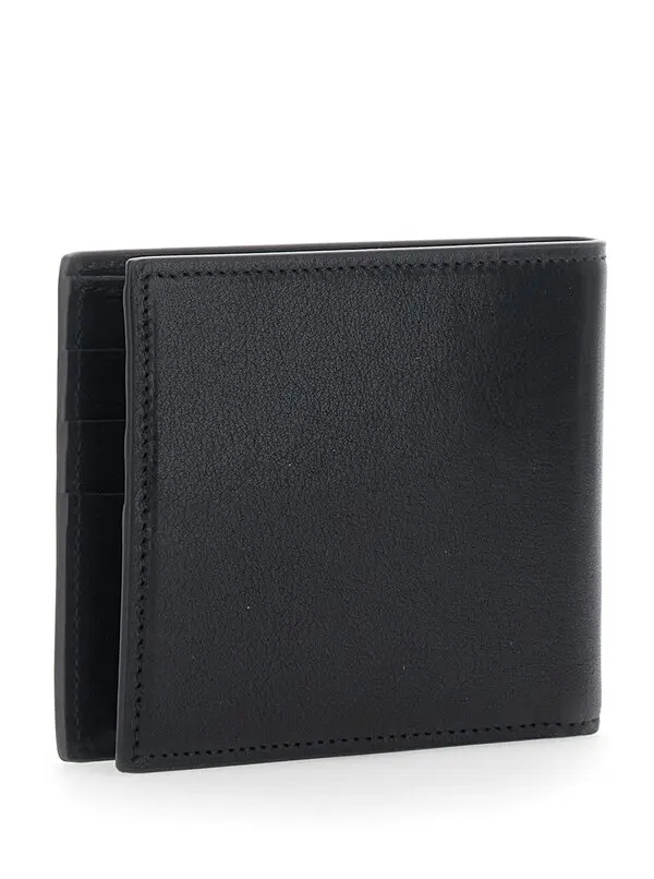 Dolce & Gabbana Black Bi-fold Wallet With Logo Plate In Leather For - Multicolor