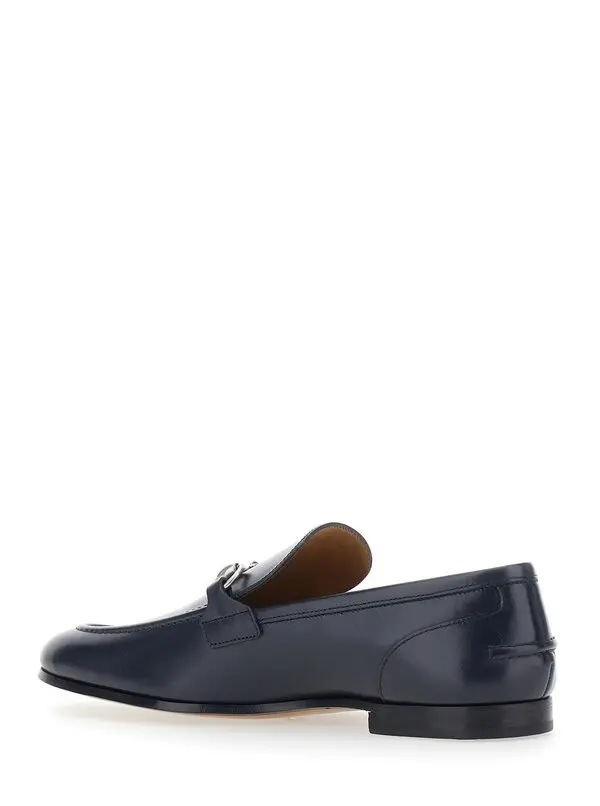 Gucci Blue Leather Loafers With Horsebit Detail - Multicolor