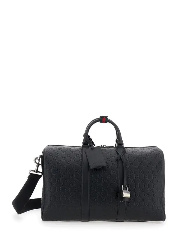 Gucci Emblem Suitcase With All-over Gg Pattern - Multicolor