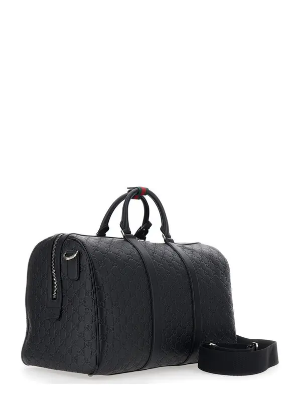 Gucci Emblem Suitcase With All-over Gg Pattern