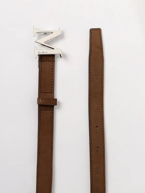 Max Mara Leather Belt With Monogram Buckle