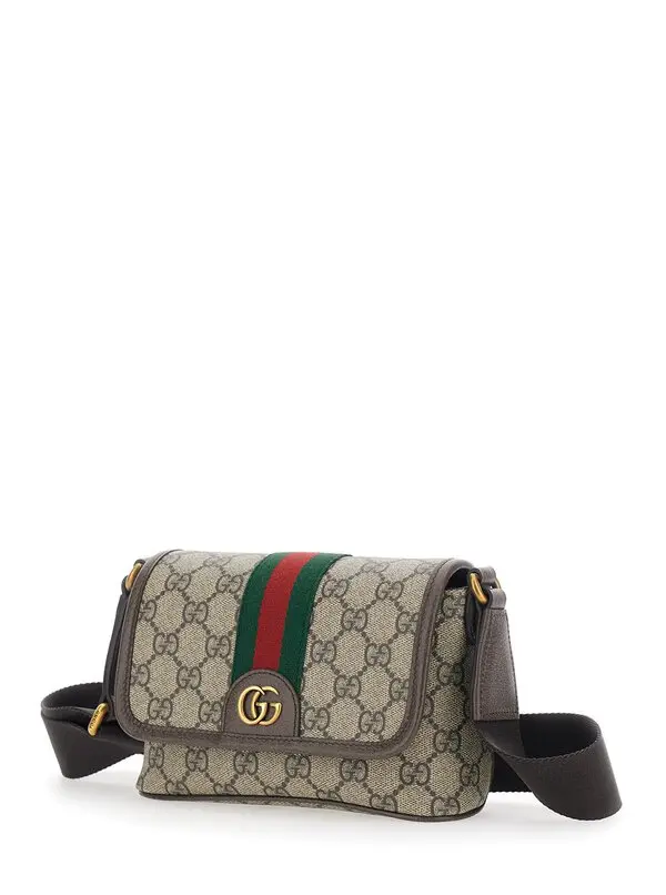 Gucci Ophidia Shoulder Bag Gg Canvas And Leather - Multicolor