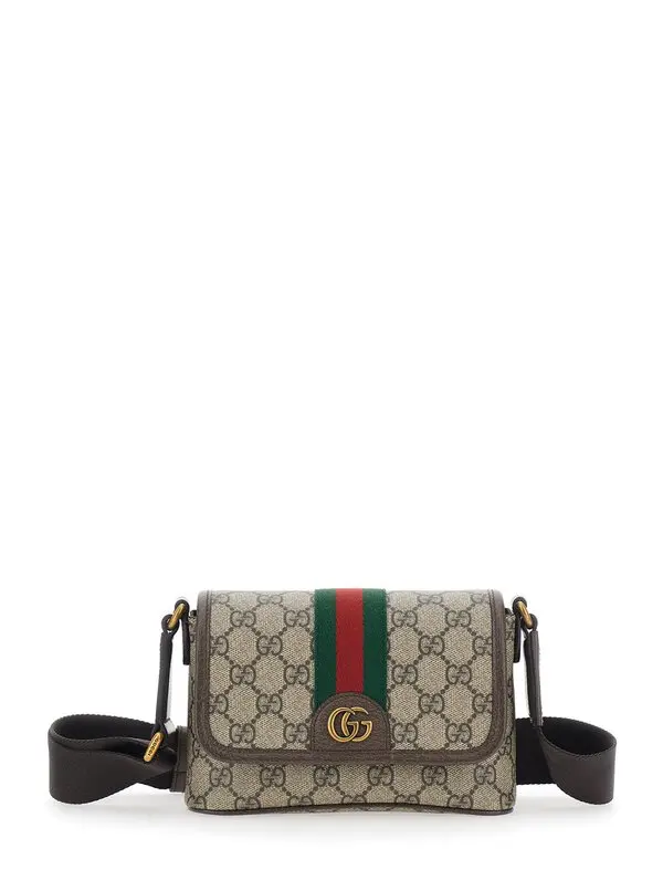 Gucci Ophidia Shoulder Bag Gg Canvas And Leather - Multicolor