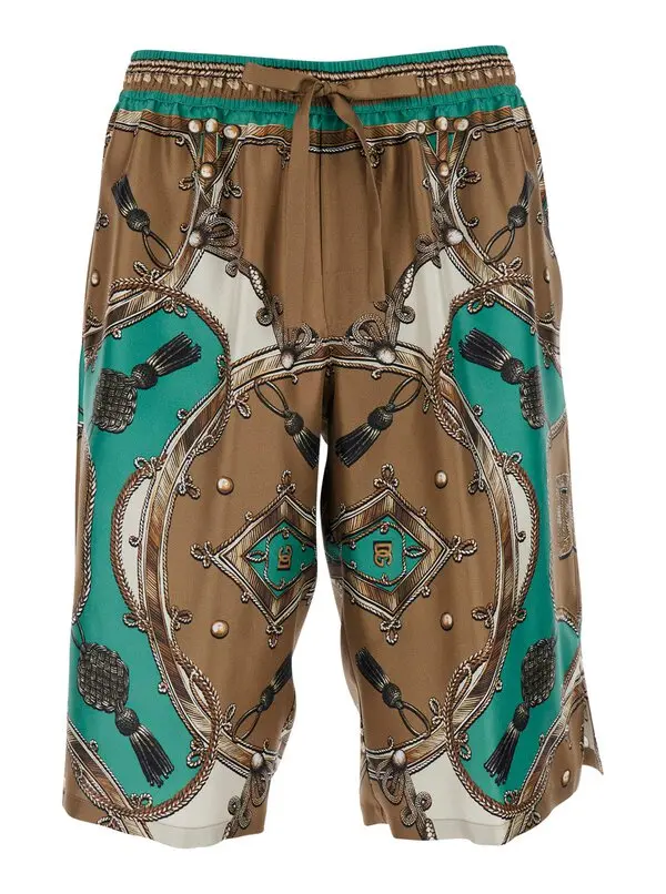 Dolce & Gabbana Printed Silk Bermuda Shorts - Multicolor