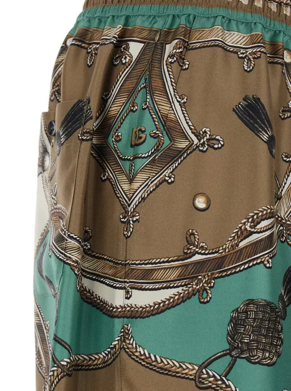 Dolce & Gabbana Printed Silk Bermuda Shorts - Multicolor