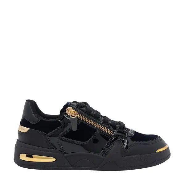 GIUSEPPE ZANOTTI Leather Zip-up And Lace-up Sneakers - Black