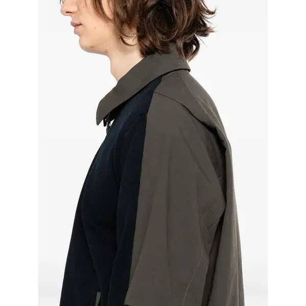 Sacai Paneled Zip-up Shirt Jacket - Blue