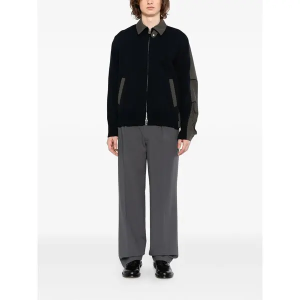 Sacai Paneled Zip-up Shirt Jacket - Blue