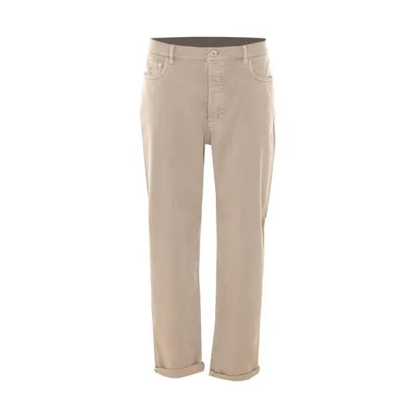 Brunello Cucinelli Linen Drawstring Waist Pants - Cream