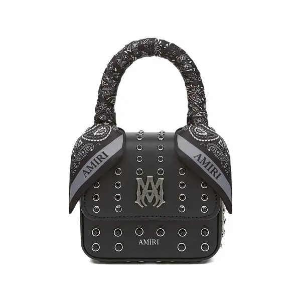Amiri Leather Mini Bag With Stud Embellishments And Logo Plaque