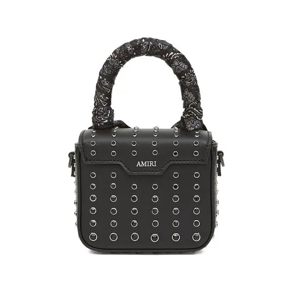 Amiri Leather Mini Bag With Stud Embellishments And Logo Plaque