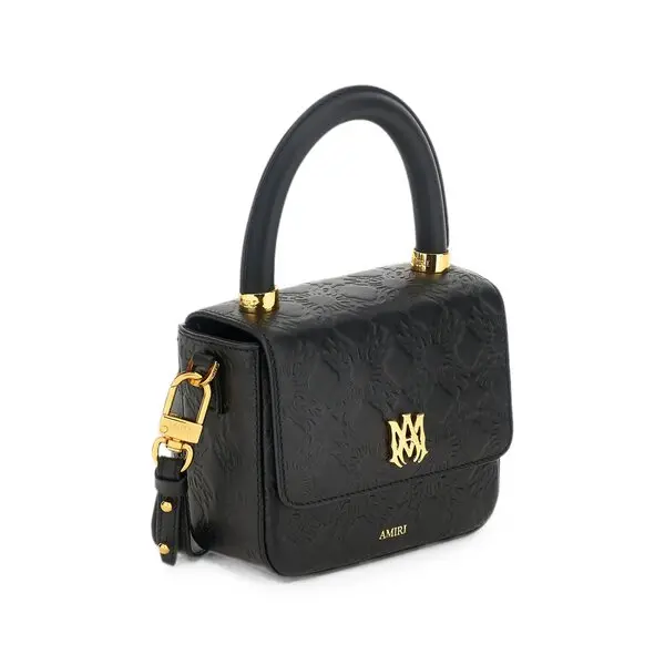 Amiri Leather Mini Bag With Stud Embellishments And Logo Plaque - Black