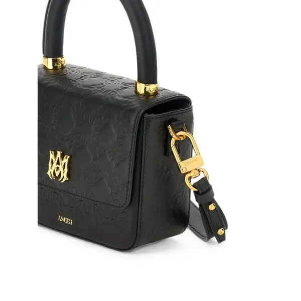 Amiri Leather Mini Bag With Stud Embellishments And Logo Plaque - Black