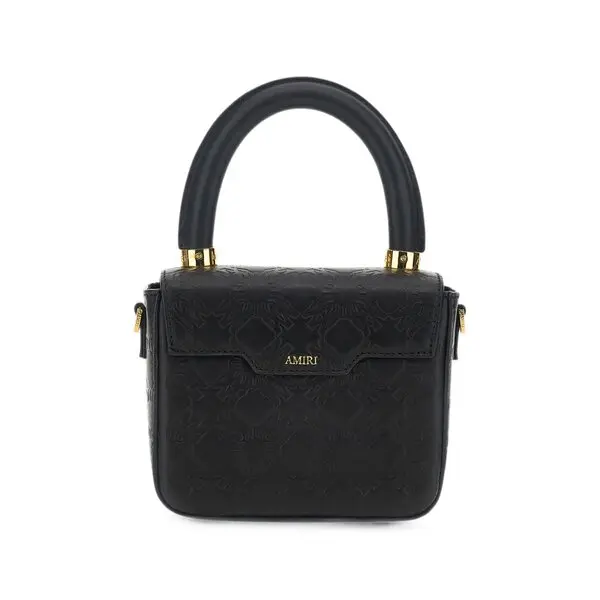 Amiri Leather Mini Bag With Stud Embellishments And Logo Plaque - Black