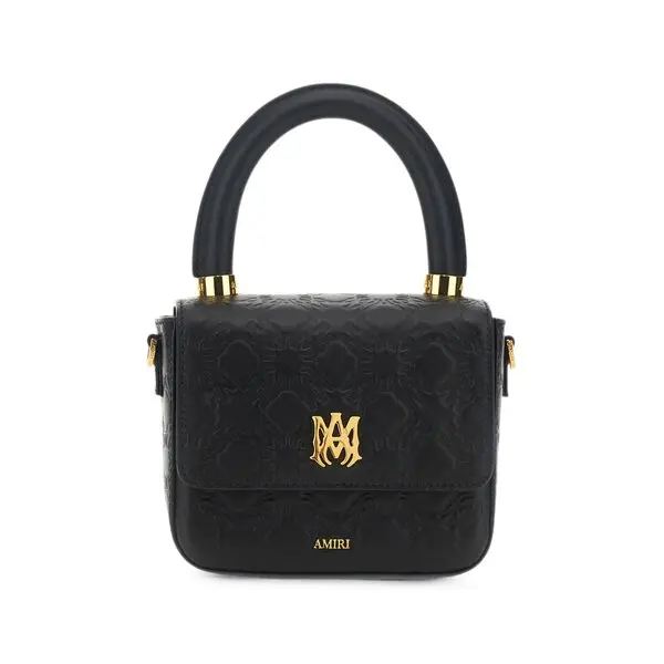 Amiri Leather Mini Bag With Stud Embellishments And Logo Plaque - Black