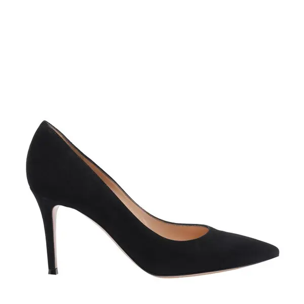 GIANVITO ROSSI Calf Leather Pointed Toe Stiletto Pumps - Black