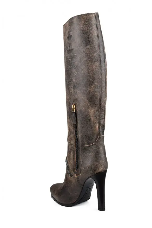 Ralph Lauren Remmy High Heel Boots - Gray