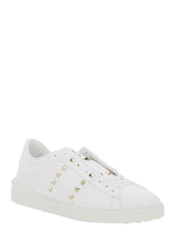 Valentino Garavani Rockstud Untitled Leather Sneakers - White