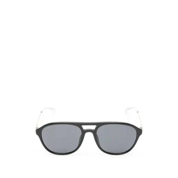 Gucci Logo Detail Oval Frame Sunglasses - Black