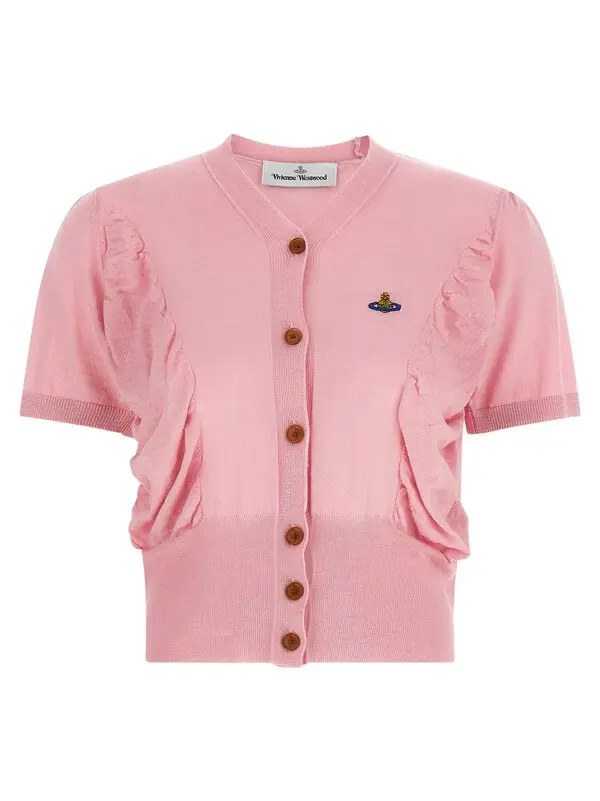 VIVIENNE WESTWOOD Pamela Cropped V-neck Sweater - Pink