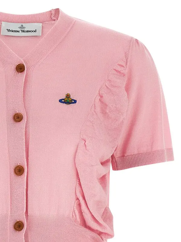 VIVIENNE WESTWOOD Pamela Cropped V-neck Sweater - Pink