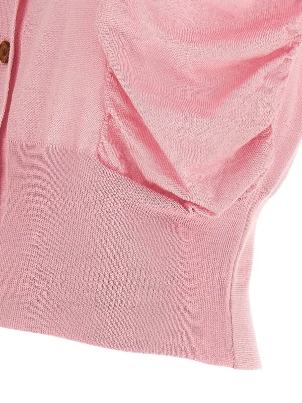 VIVIENNE WESTWOOD Pamela Cropped V-neck Sweater - Pink
