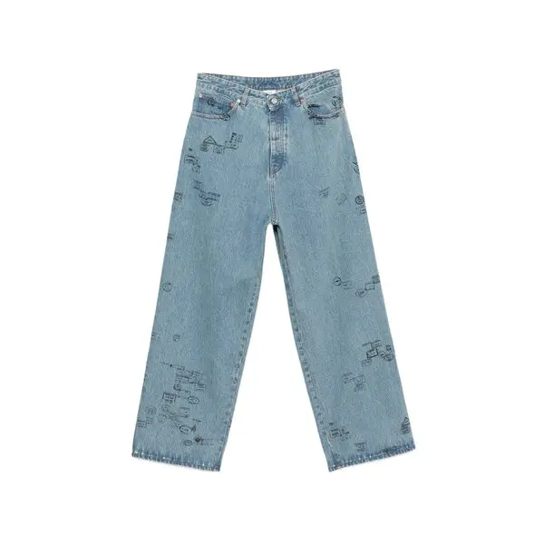 Vetements Wide-leg Graphic Print Jeans
