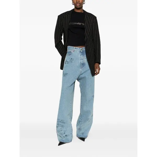 Vetements Wide-leg Graphic Print Jeans