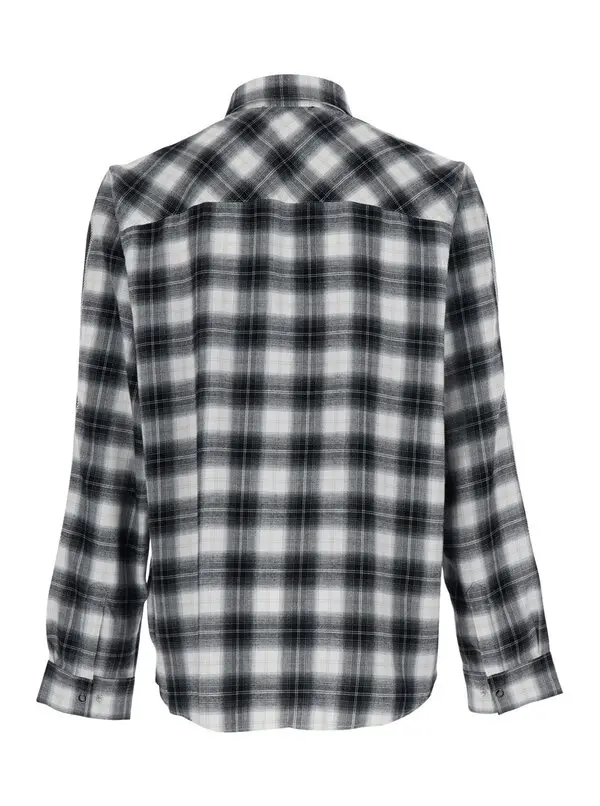 Amiri Shirt With Classic Collar And All-over Check Motif In Wool For