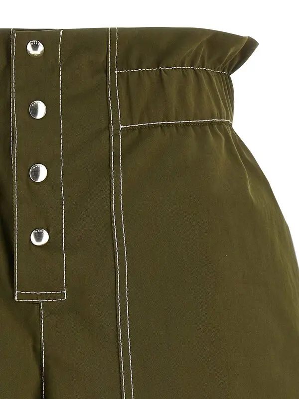 Marni Gabardine Shorts With Contrast Stitching